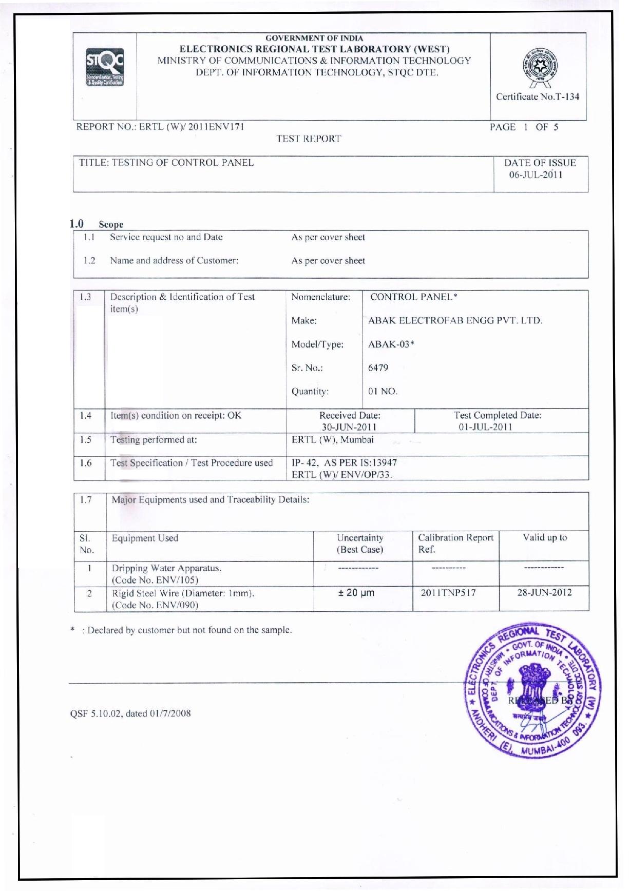 Certificates - Abak Electrofab Engineering