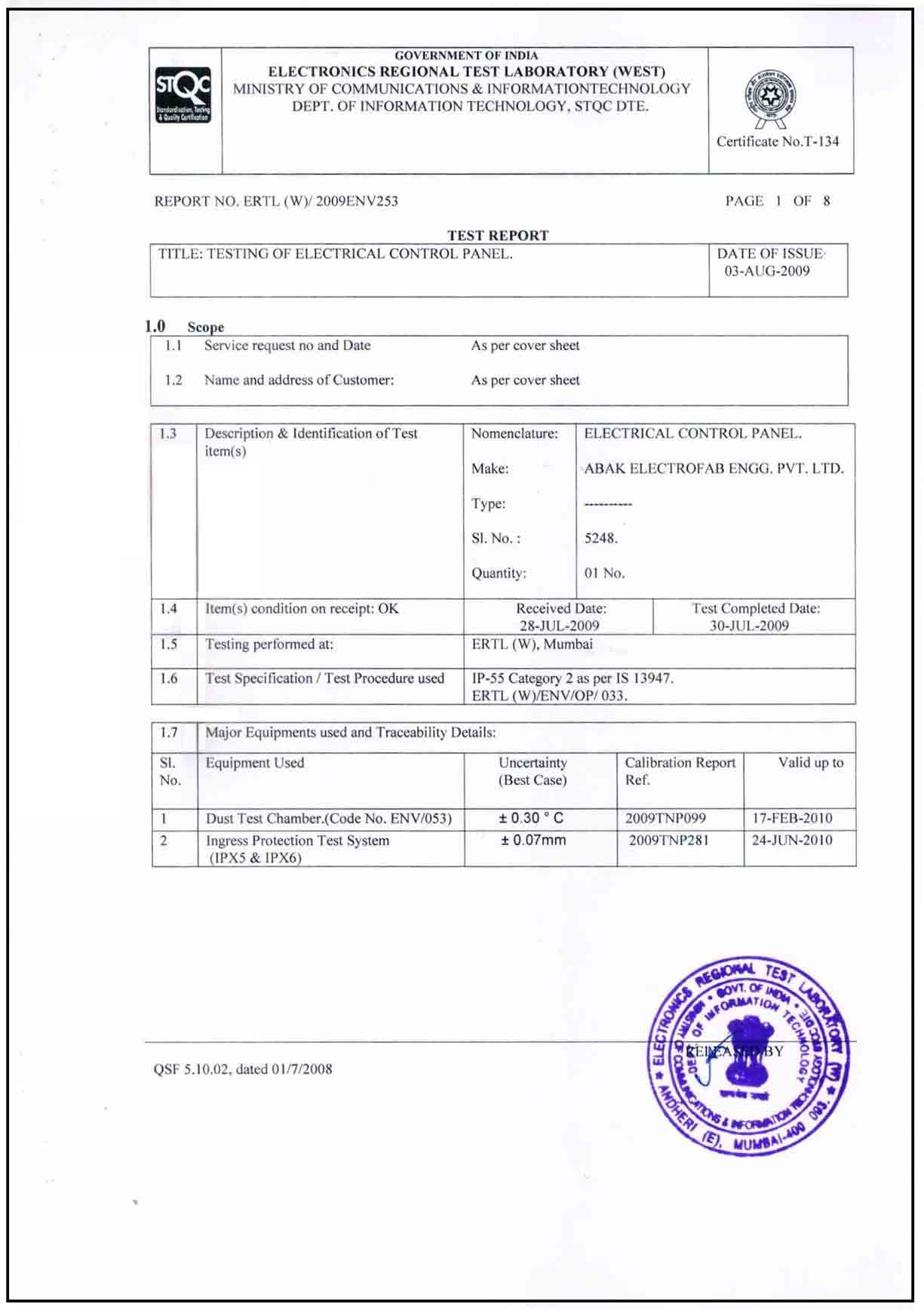 Certificates - Abak Electrofab Engineering